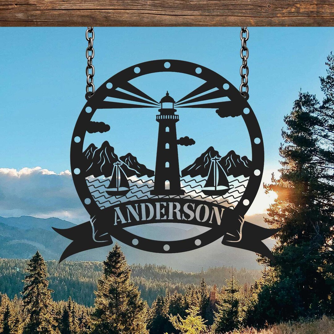 Custom Lighthouse Metal Wall Art Lighthouse Metal Sign Personalized ...