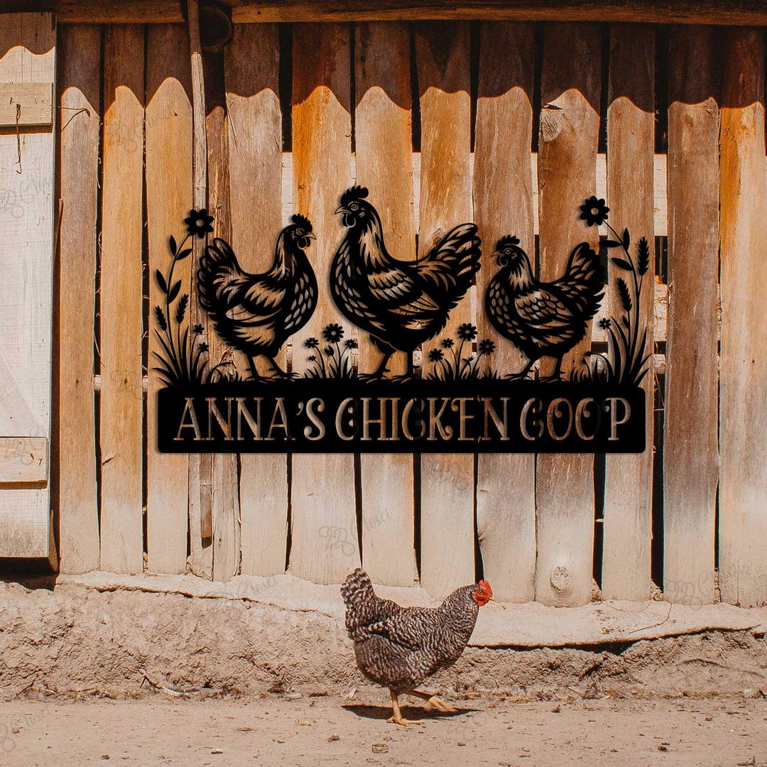 Custom Hen House Coop Sign, Chicken Coop Metal Sign, Our Little Coop ...