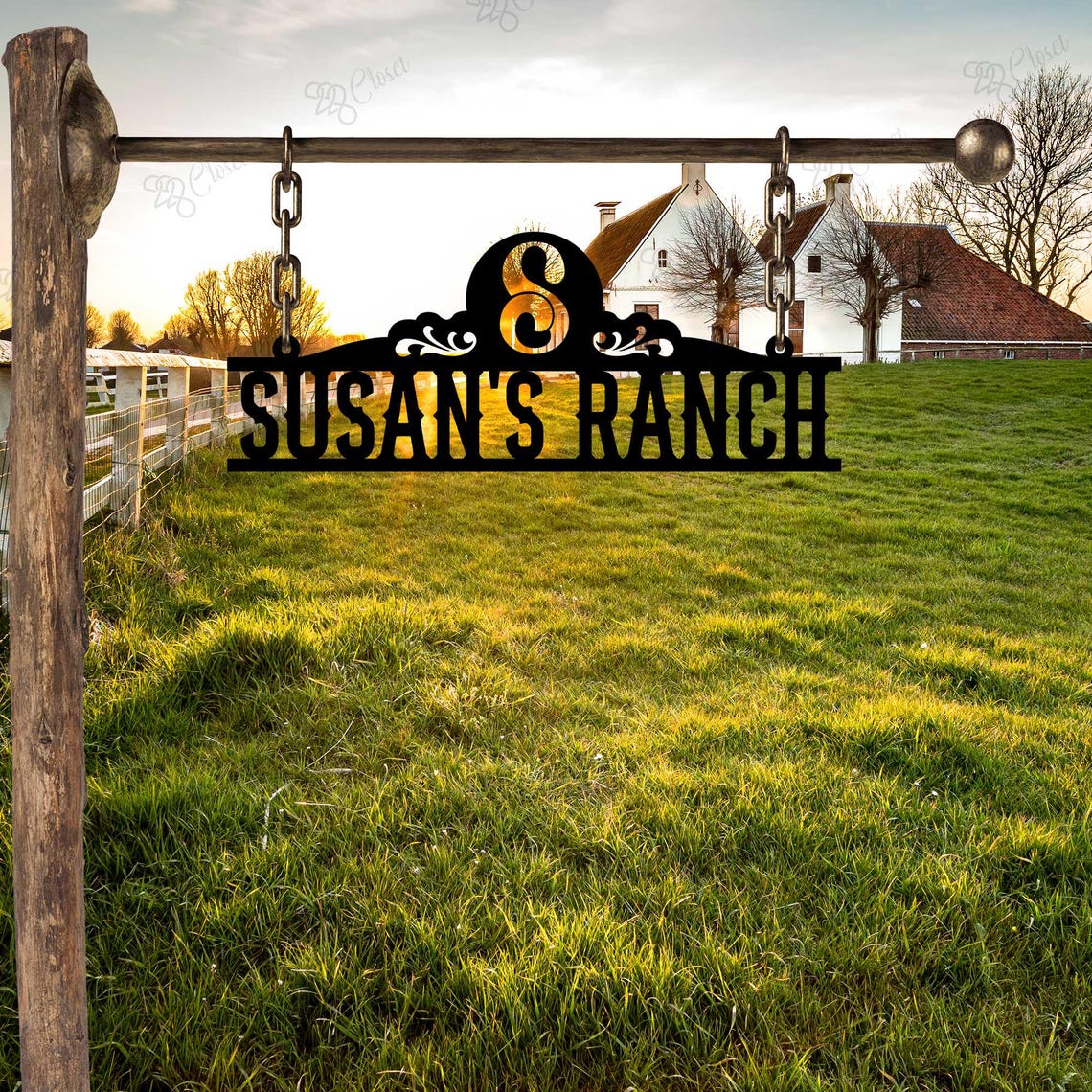 Personalized Ranch Entrance Sign, Ranch Name Sign, Farmhouse Metal Sign ...