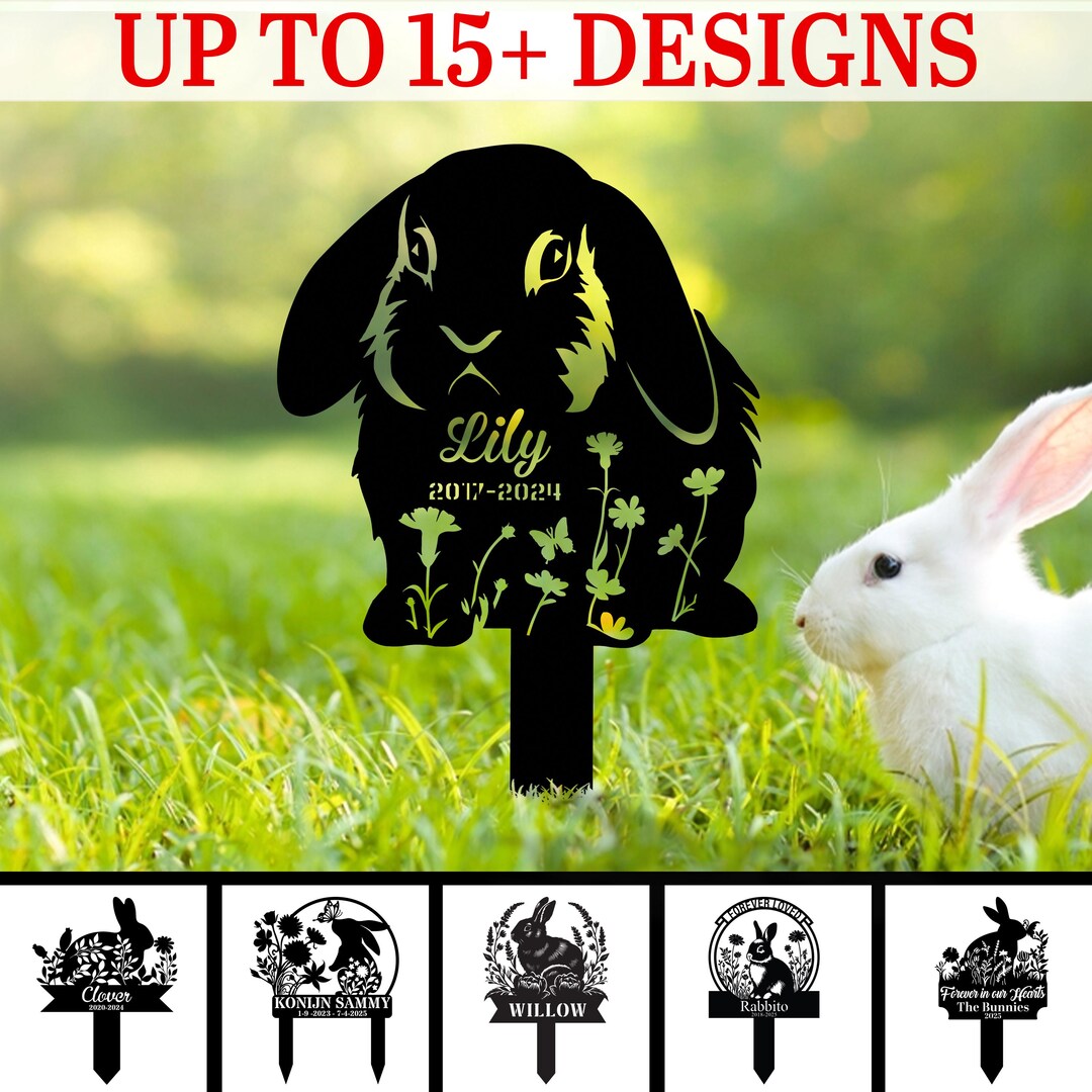 Custom Bunny Memorial Garden Sign,rabbit Loss Gift,bunny Grave Sign ...