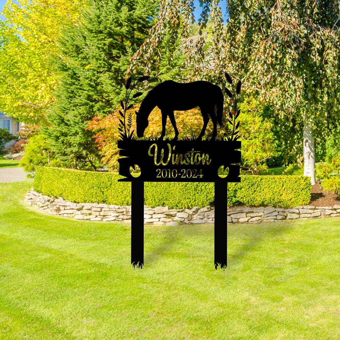 Custom Horse Memorial Sign, Horse Grave Marker, Winston Horse Tribute ...
