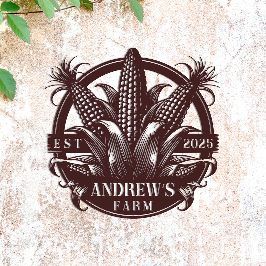 Custom Corn Metal Sign, Vegetable Metal Sign, Corn Farm Outdoor Sign ...