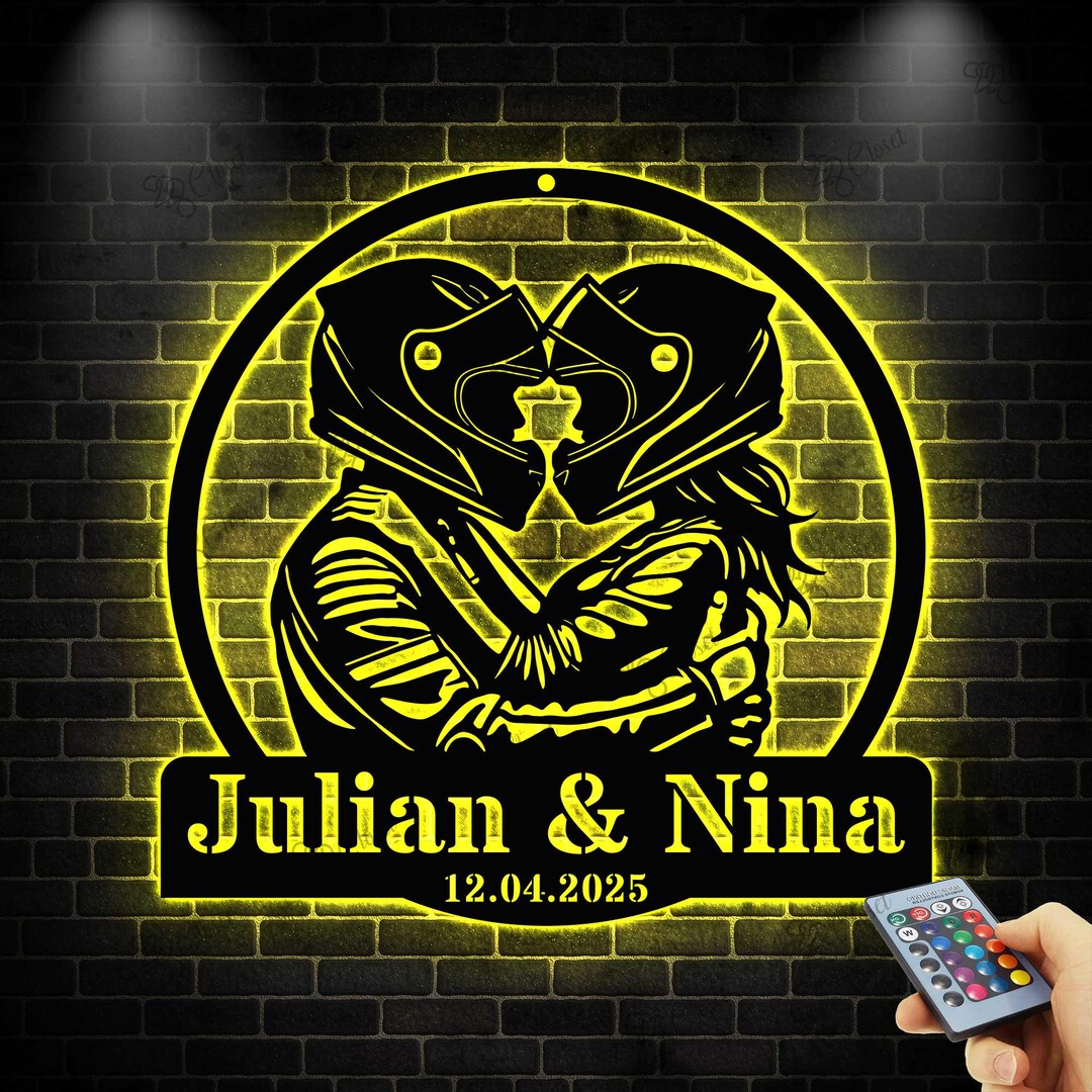 Custom Biker Couple Metal Sign, Biker Couple Gift, Wedding Gift ...
