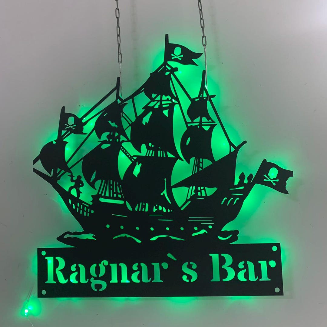 Custom Pirate Ship Metal Wall Art, Personalized Pirate Ship Metal Sign ...