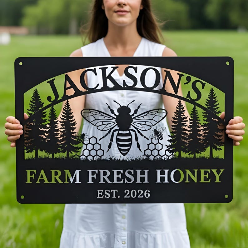 Personalized Honey Bee Farm Metal Sign:custom Farm Fresh Honey Sign - Etsy