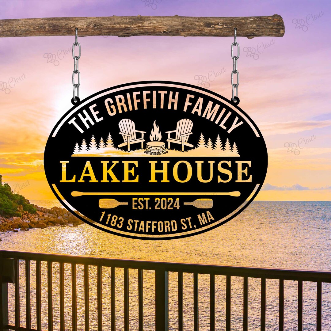 Custom Lake House Sign, Lake House Metal Sign,lake House Wall Art,lake ...