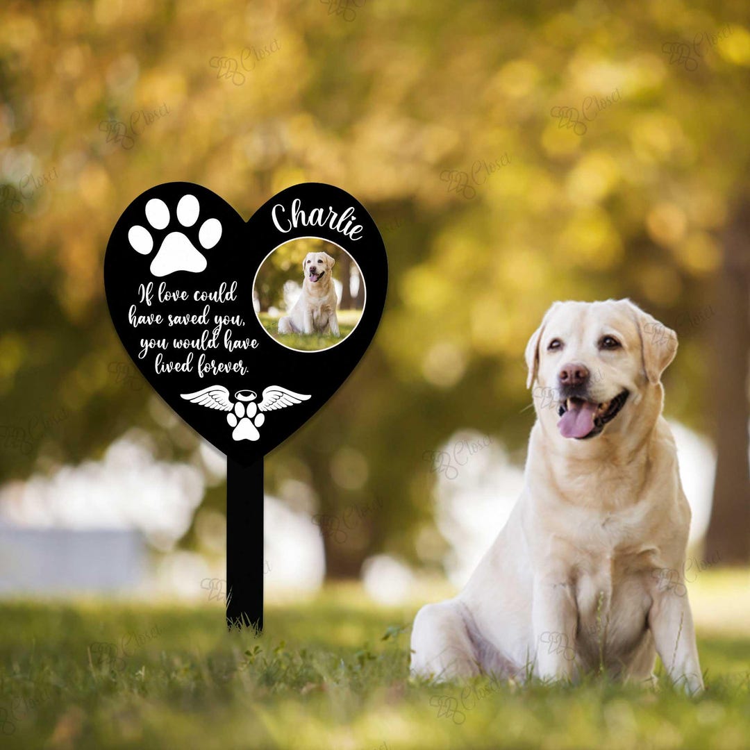 Personalized Dog Memorial Photo Sign, Memorial Photo Grave Marker, in ...