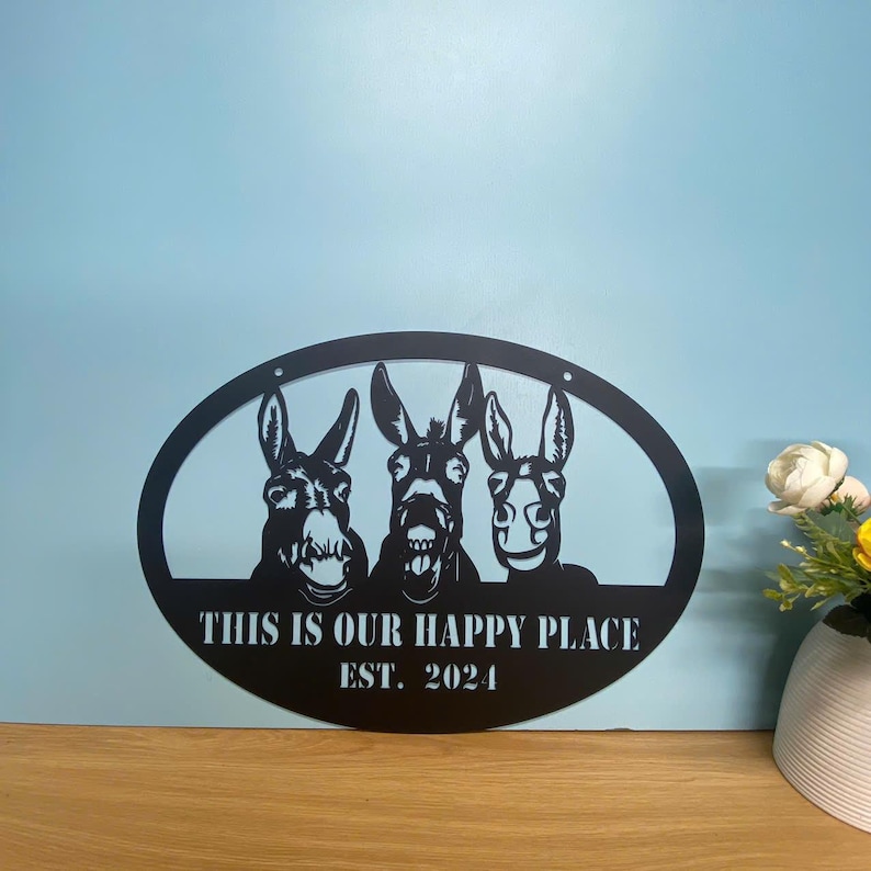 Custom Funny Donkey Metal Farm Sign, Personalized Donkey Farmhouse ...