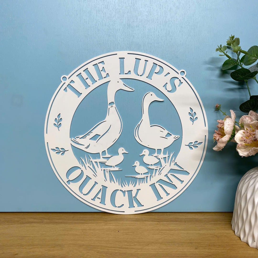 Personalized Duck Farm Metal Name Sign, Custom Quack House Metal Decor ...