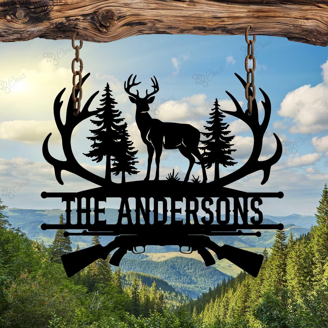 Custom Hunting Metal Sign, Deer Hunting Sign, Personalized Hunter Name ...
