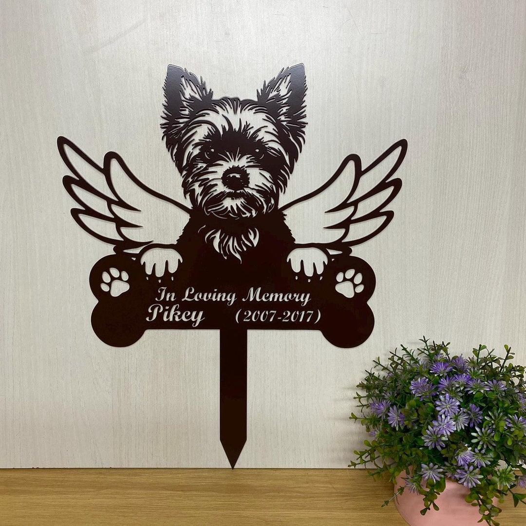 Personalized Yorkshire Terrier Dog Metal Sign, Yorkie Memorial Stake ...