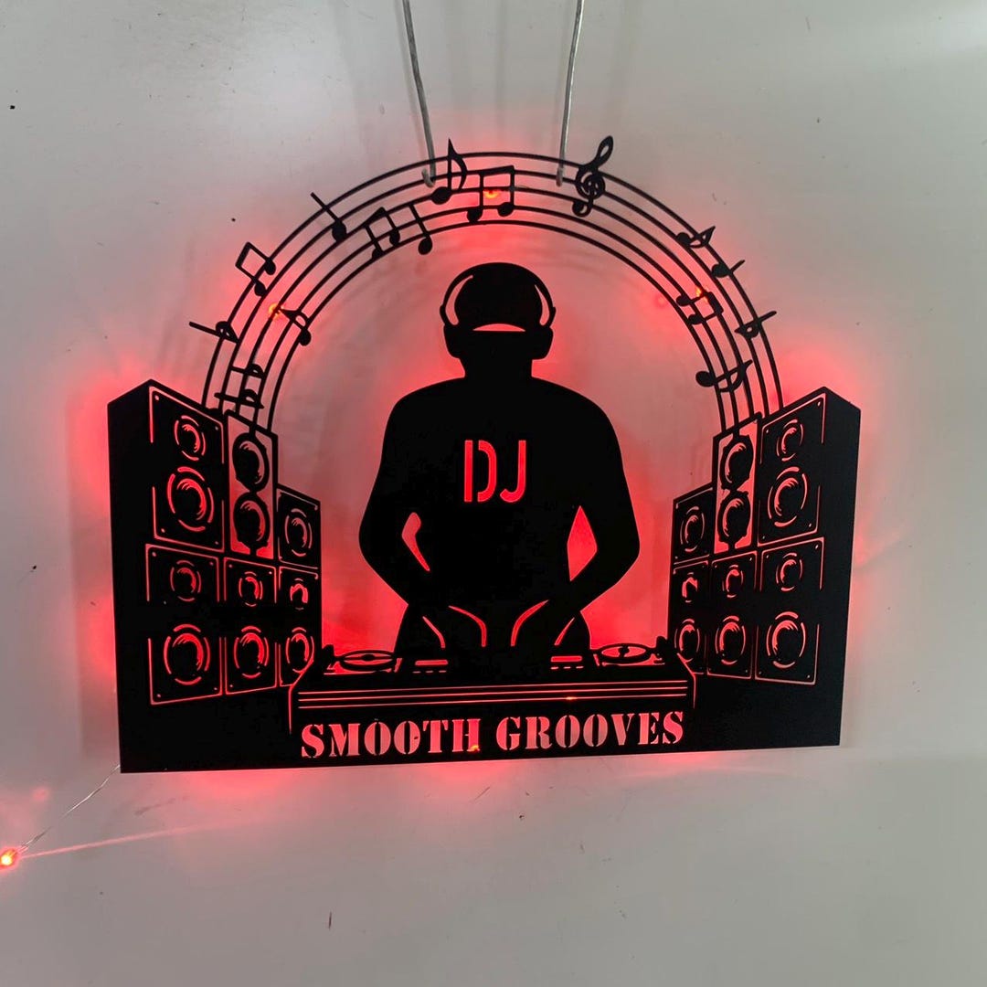 Custom DJ Metal Sign With LED Light, DJ Player Metal Sign, Music Lovers ...