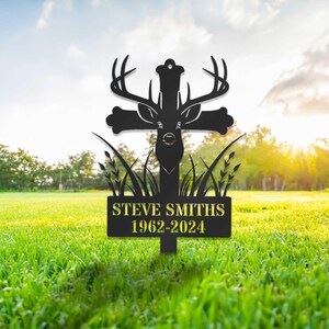 Custom Deer Hunting Memorial Sign, Deer Hunting Memorial Stake, Grave ...