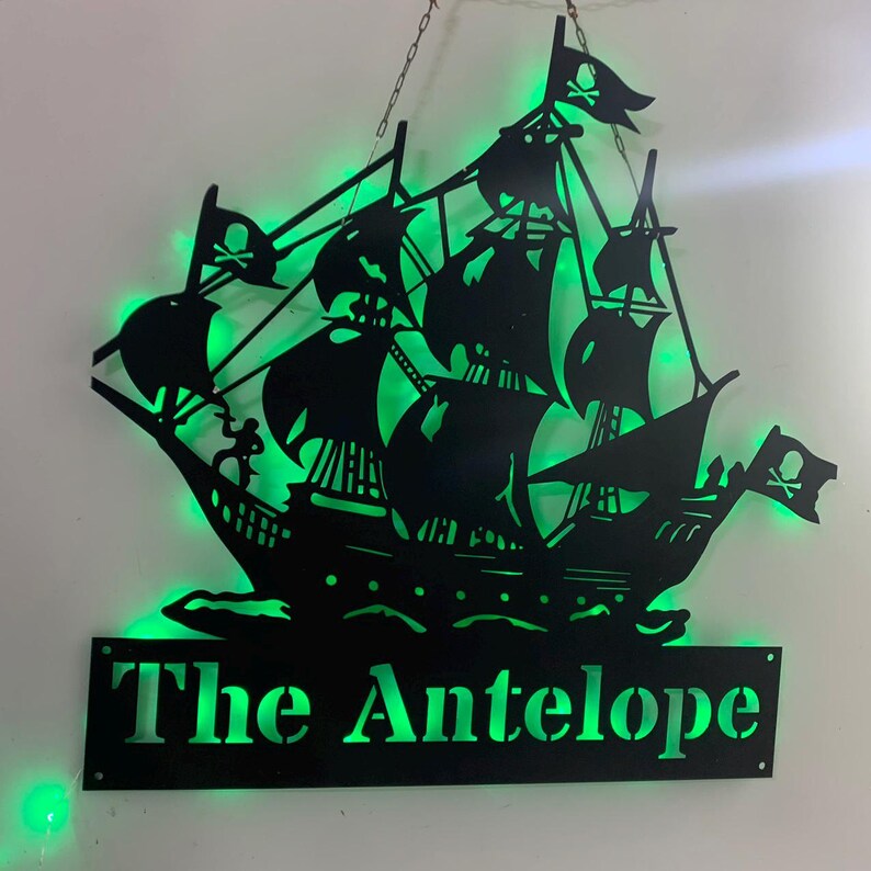 Custom Pirate Ship Metal Wall Art, Personalized Pirate Ship Metal Sign ...