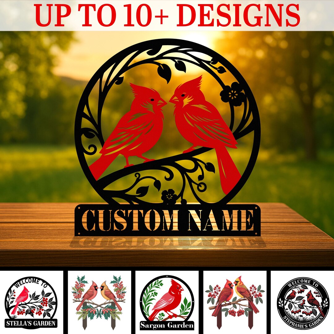 Custom Cardinal Yard Name Sign,cardinal Metal Garden Sign, Cardinals ...