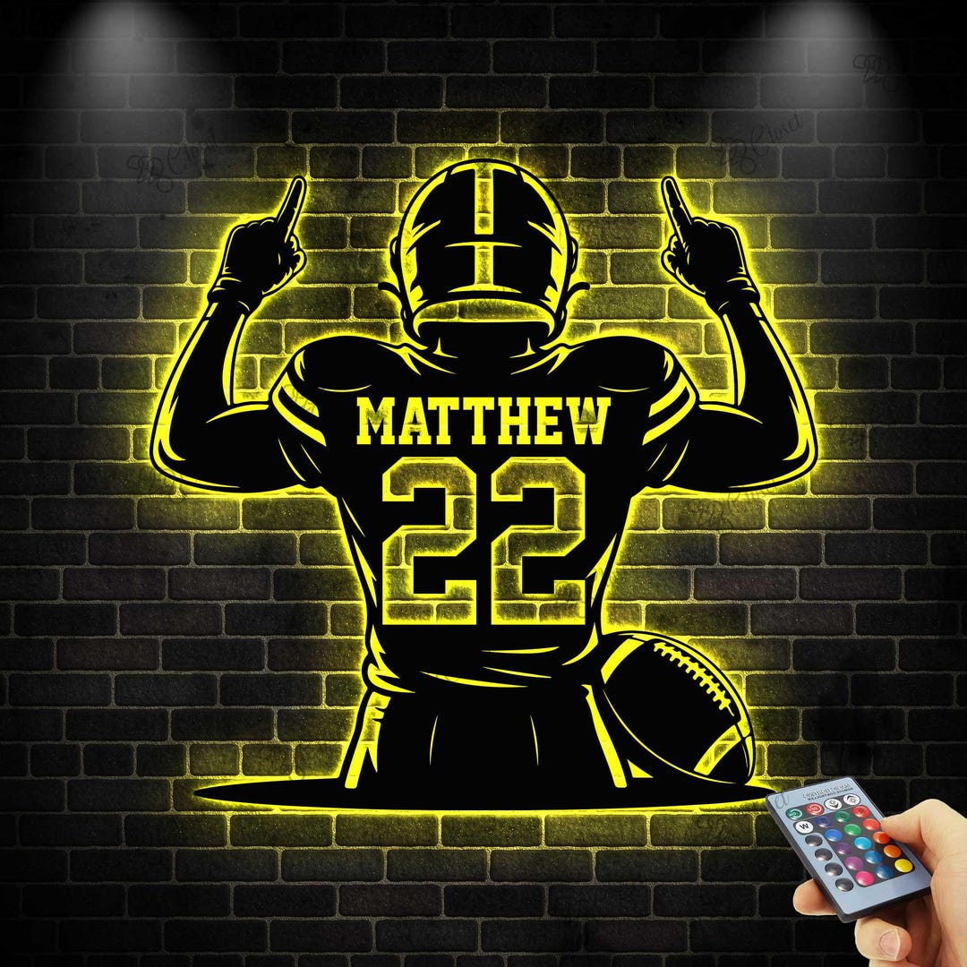 Custom Football Player LED Sign, Football Player Sign,custom Name ...