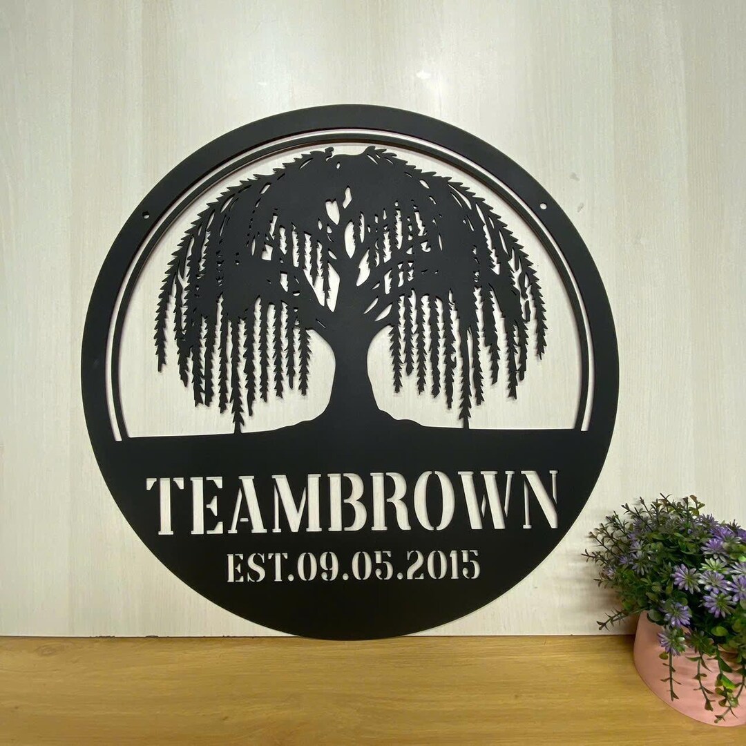 Custom Weeping Willow Tree Metal Wall Art, Willow Tree of Life Metal ...