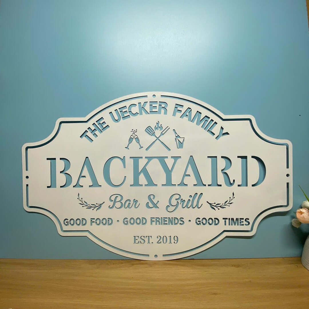 Backyard Paradise Metal Sign,custom Backyard Sign, Personalized Home ...