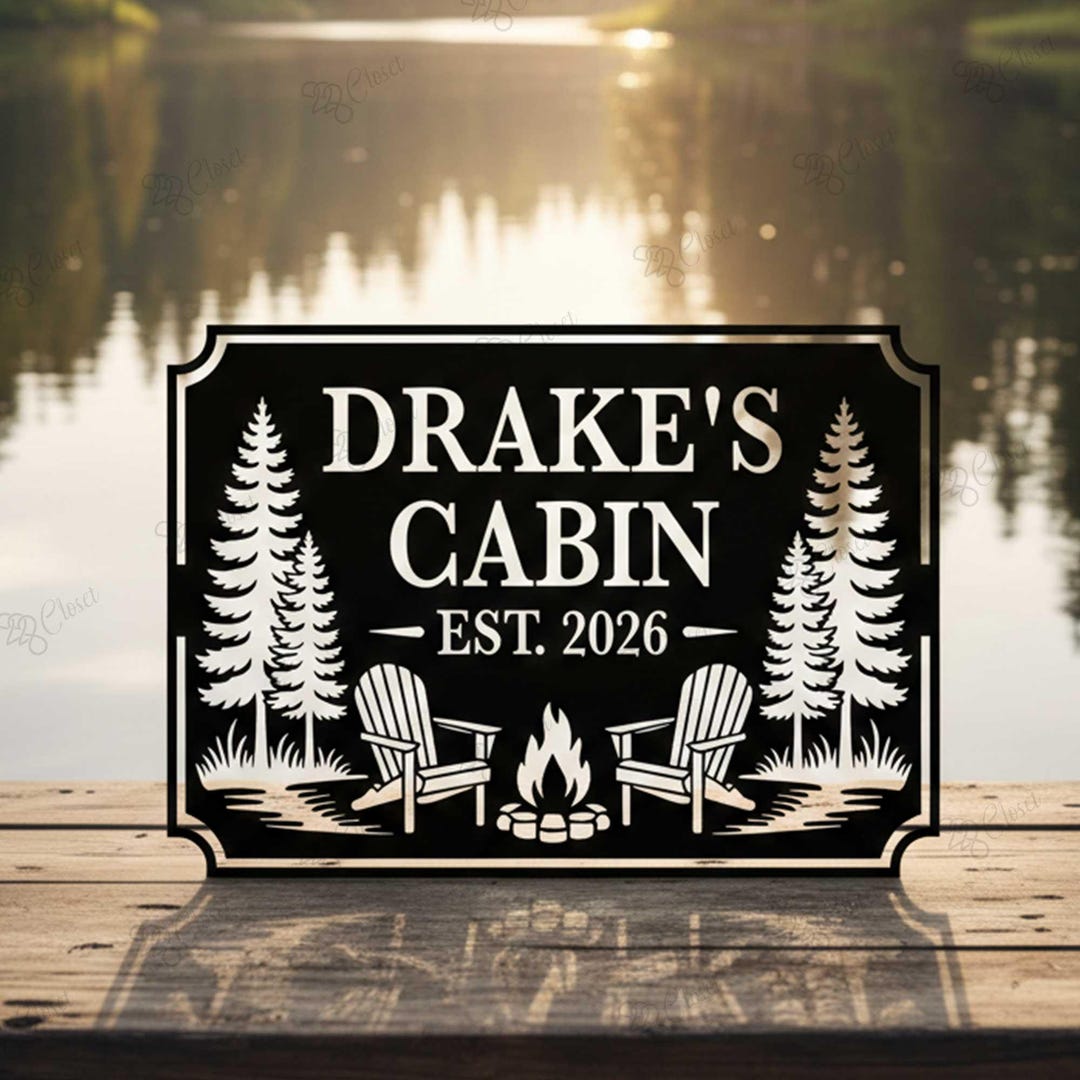 Personalized Cabin Lodge Metal Sign: Custom Pine Tree Cabin Decor - Etsy