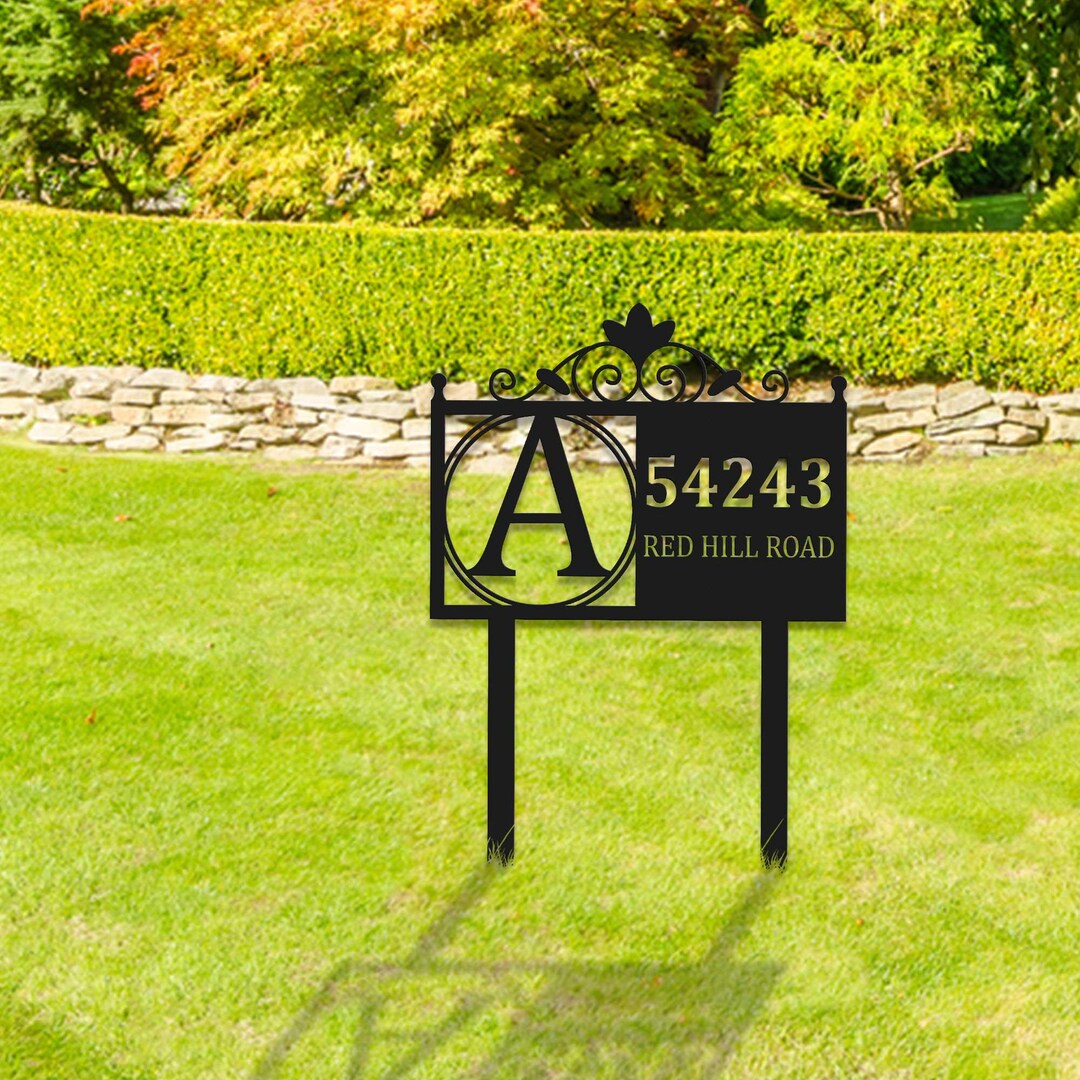 Custom Metal Address Sign,house Number Plaque,address Sign, Monogram ...