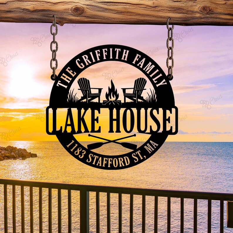 Custom Lake House Sign,lake House Metal Sign,lake Cabin Sign, Family ...