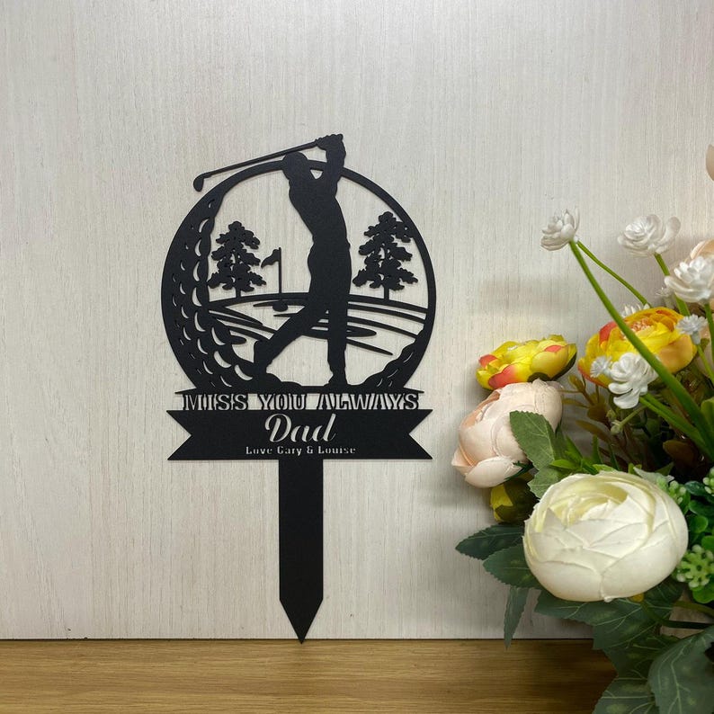 Personalized Golf Memorial Stake, Custom Golfing Sign, Remembrance ...