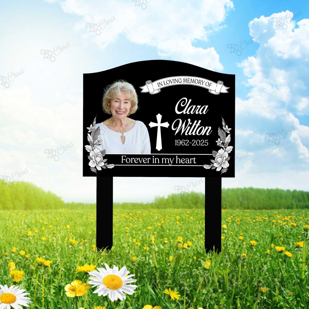 Personalized Memorial Photo Grave Maker, Memorial Photo Grave Marker ...