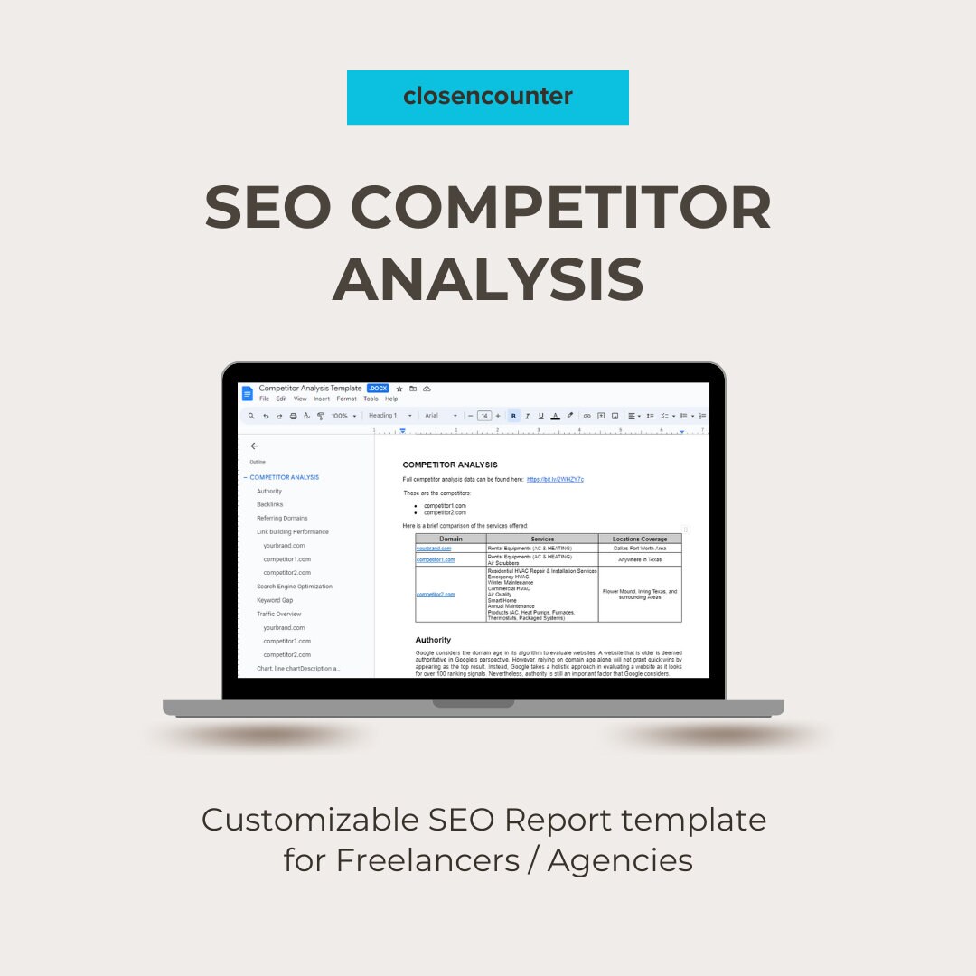 SEO Competitor Analysis Template - Etsy