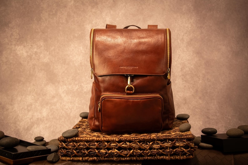 Handmade Italian Leather Backpack: Full-grain Laptop Backpack (15–16 ...