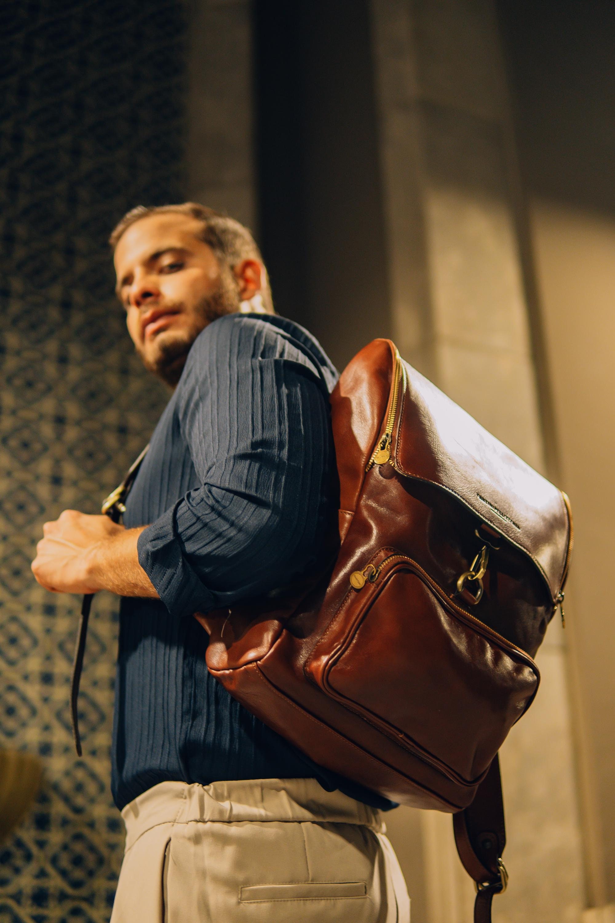 Handmade Italian Leather Backpack: Full-grain Laptop Backpack (15–16 ...