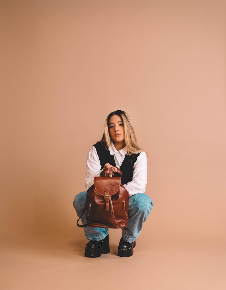 Chic Handmade Italian Leather Backpack - Women's Stylish Daypack for ...