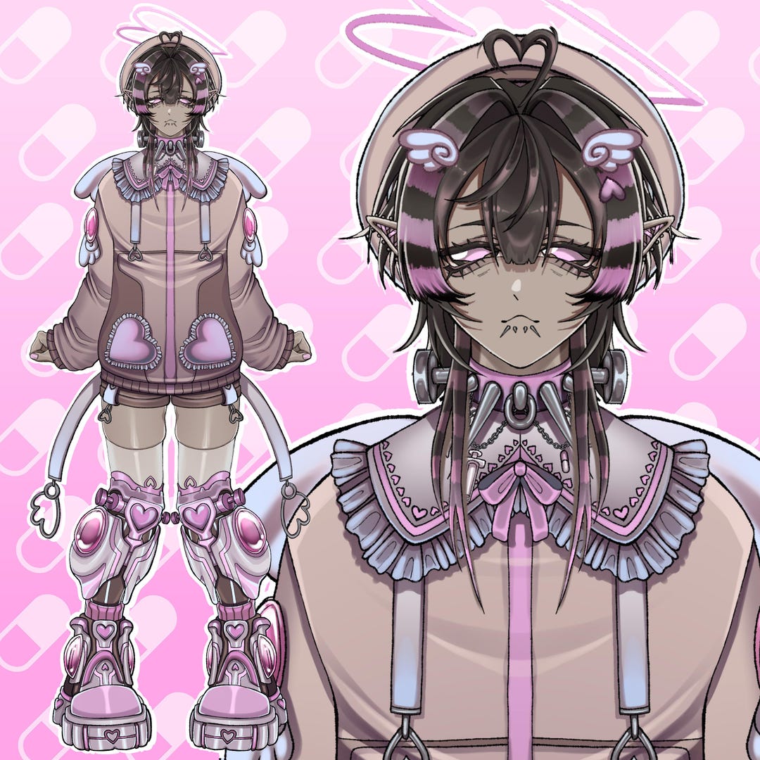 Cute Exclusive Live2d Vtuber Model Adoptable, Ready to Rig, Menhera ...