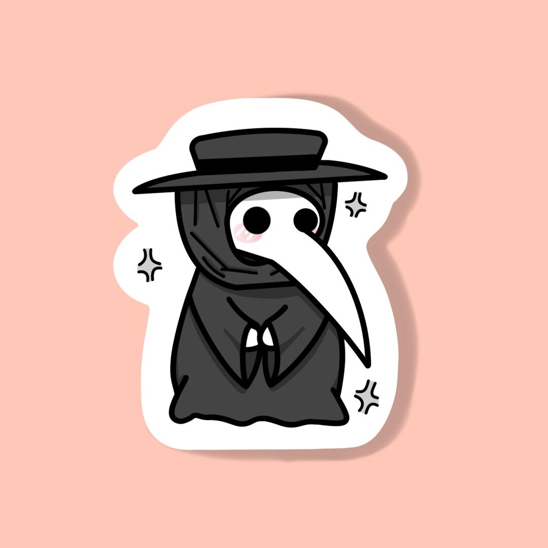Cute Plague Doctor Sticker, Die Cut, Water Resistant. Kawaii Simple ...