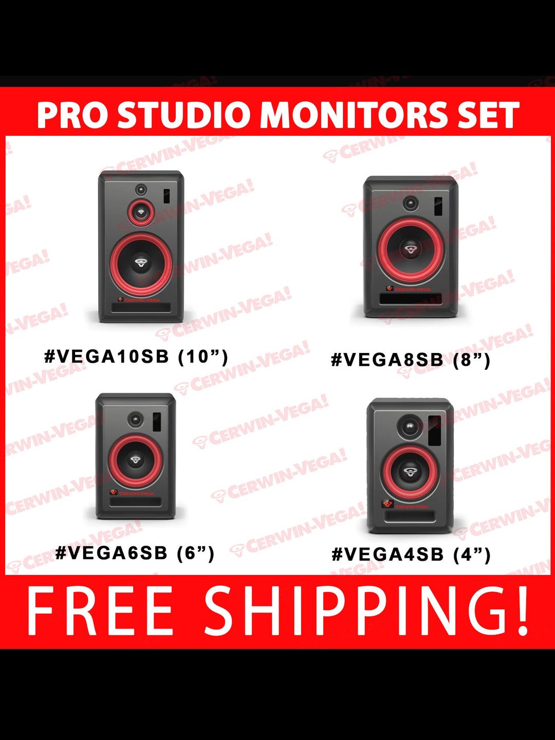Cerwin Vega Pro Studio Monitors SAT or HUB and PAIR Built in Bluetooth ...