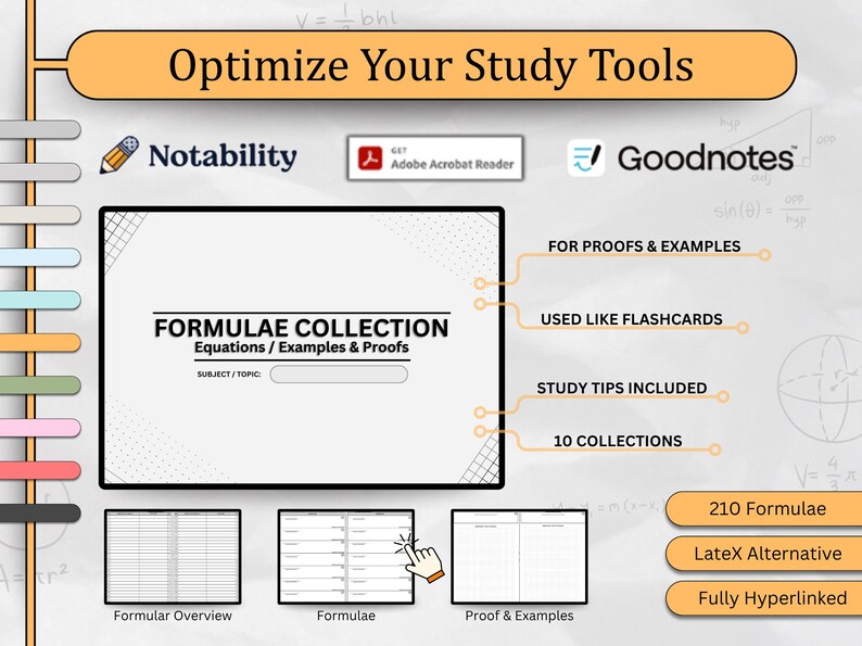 College Study Kit, Digital iPad Planner Collection, Goodnotes Tracker ...