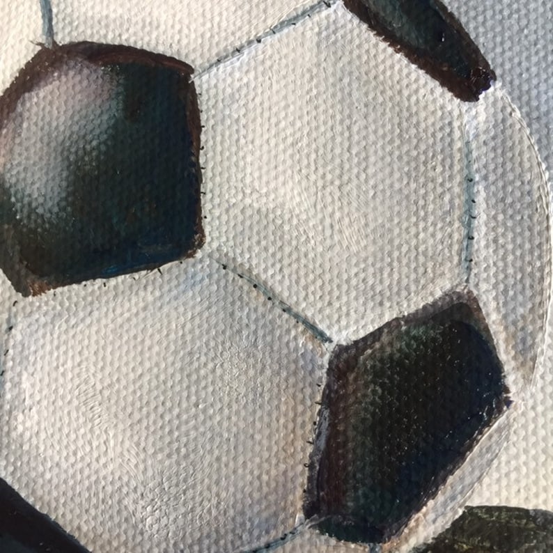 Soccer Ball Sports ORIGINAL Oil Painting Art by Kristine Kainer - Etsy
