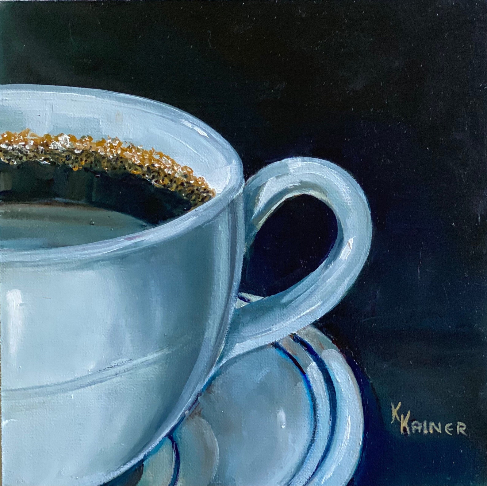 Morning Jolt Coffee Cup ORIGINAL Oil Painting Kitchen Food Art 6x6 by ...