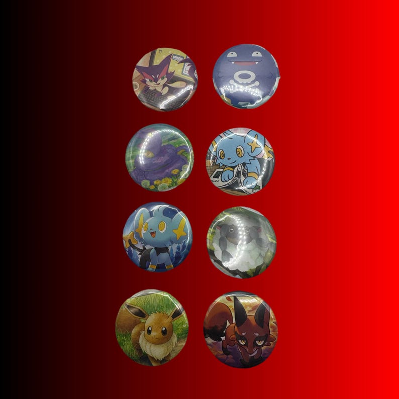 Pokemon Buttons, Pokemon Button Pin Back, Pokemon Cards to Buttons ...