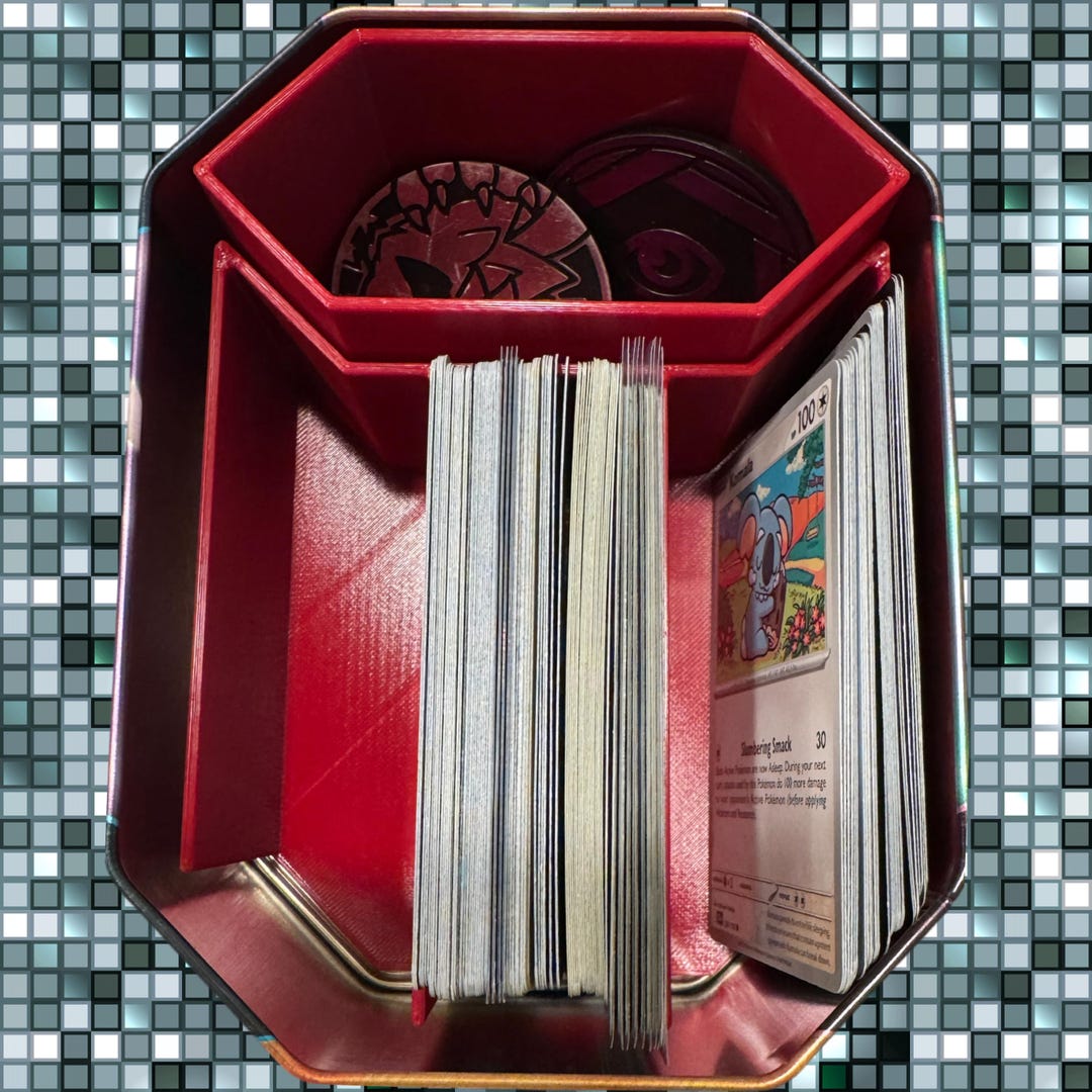 3D Printed Pokemon Insert With Tin, Pokemon Tin Insert, Tin Insert, TCG ...
