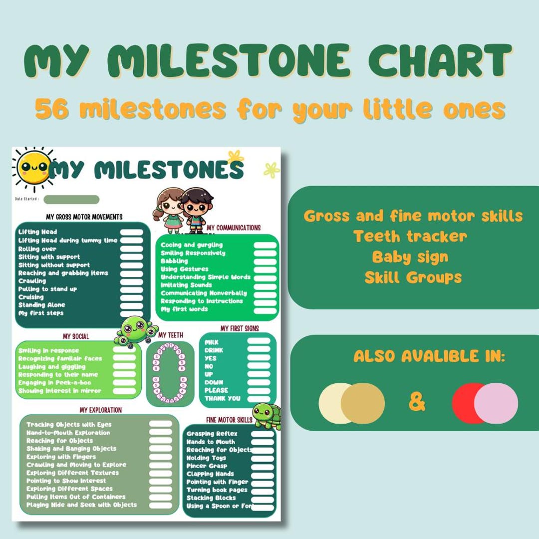 My First Milestone Chart. Baby Milestone Chart. Tick off Milestones for ...