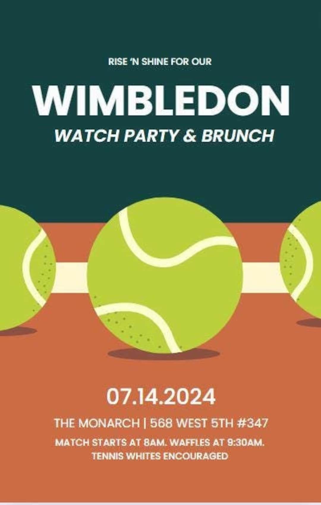 WIMBLEDON Tennis Party Invitation Template - Etsy