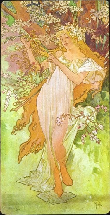 Spring - Alphonse Mucha (1896) - Etsy