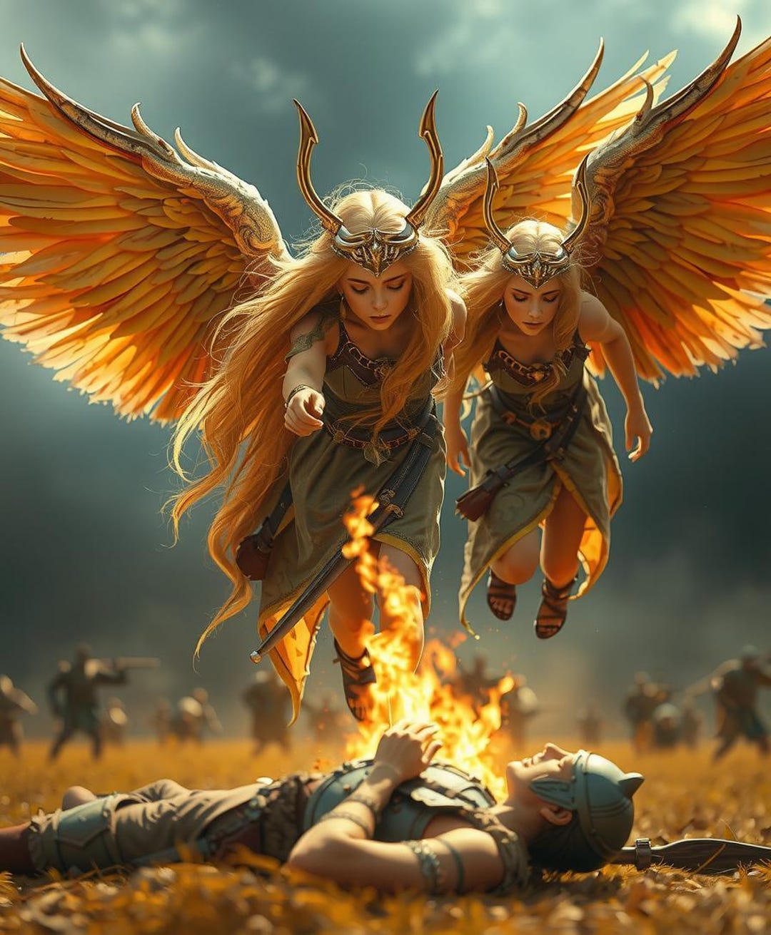 The Valkyries Collect a Warrior's Soul - Etsy