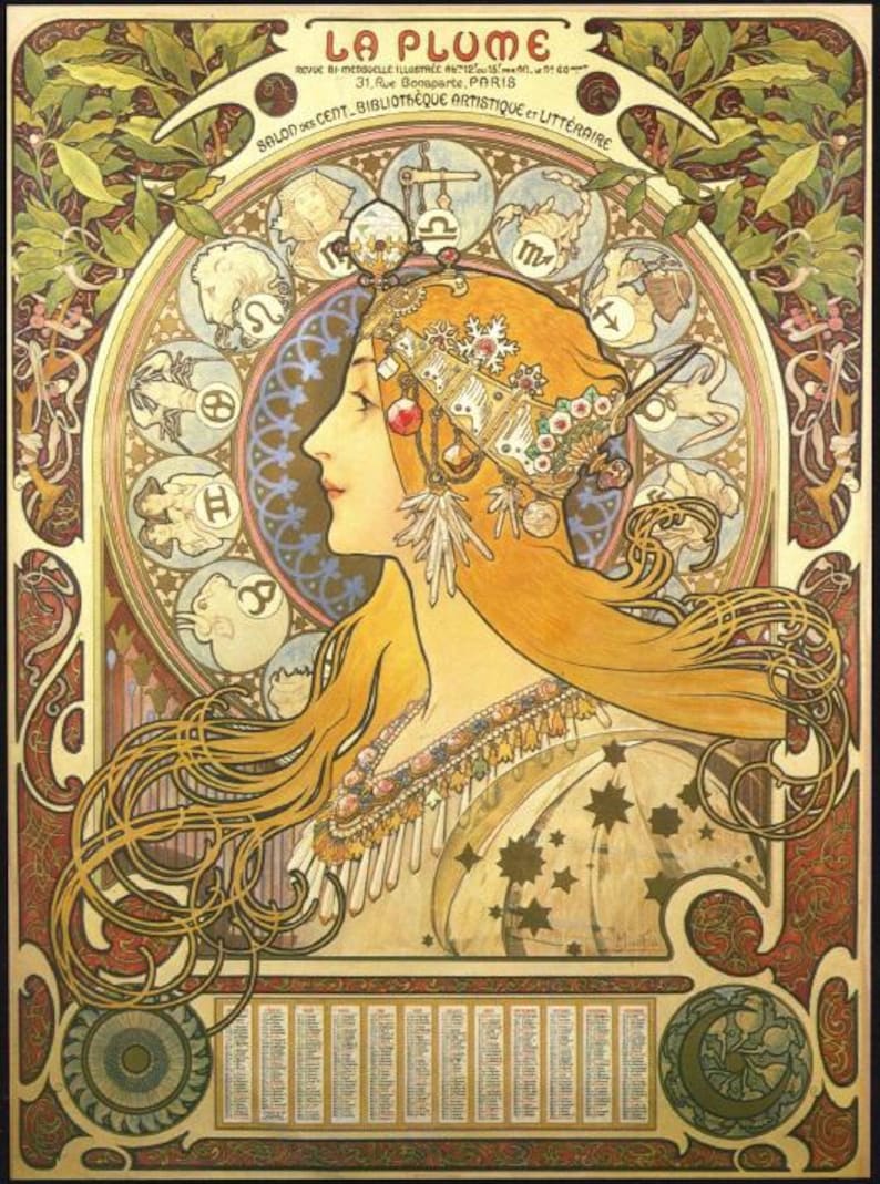 Zodiac - Alphonse Mucha (1896) - Etsy