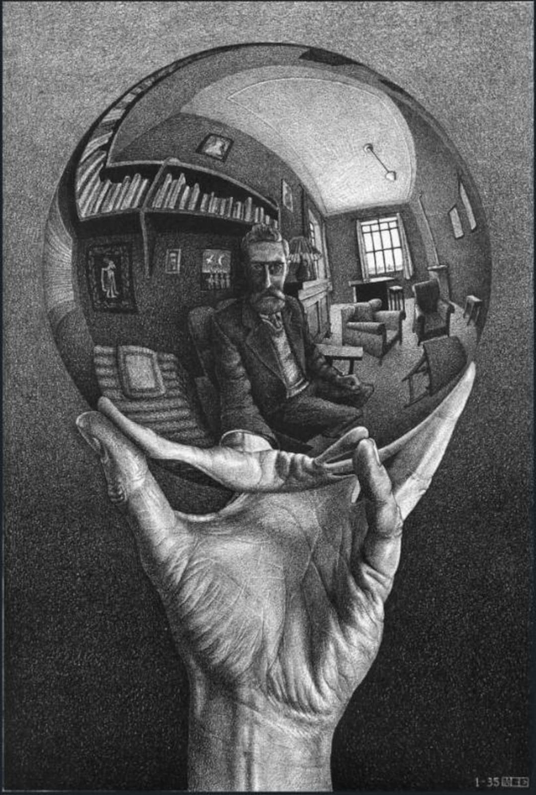 Hand With Reflecting Sphere - M. C. Escher (1935) - Etsy