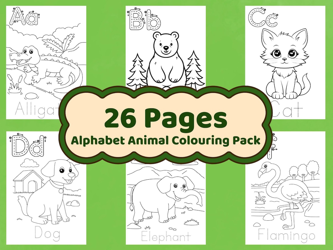 Alphabet Animal Colouring Pages Printable | ABC Tracing Worksheets for ...