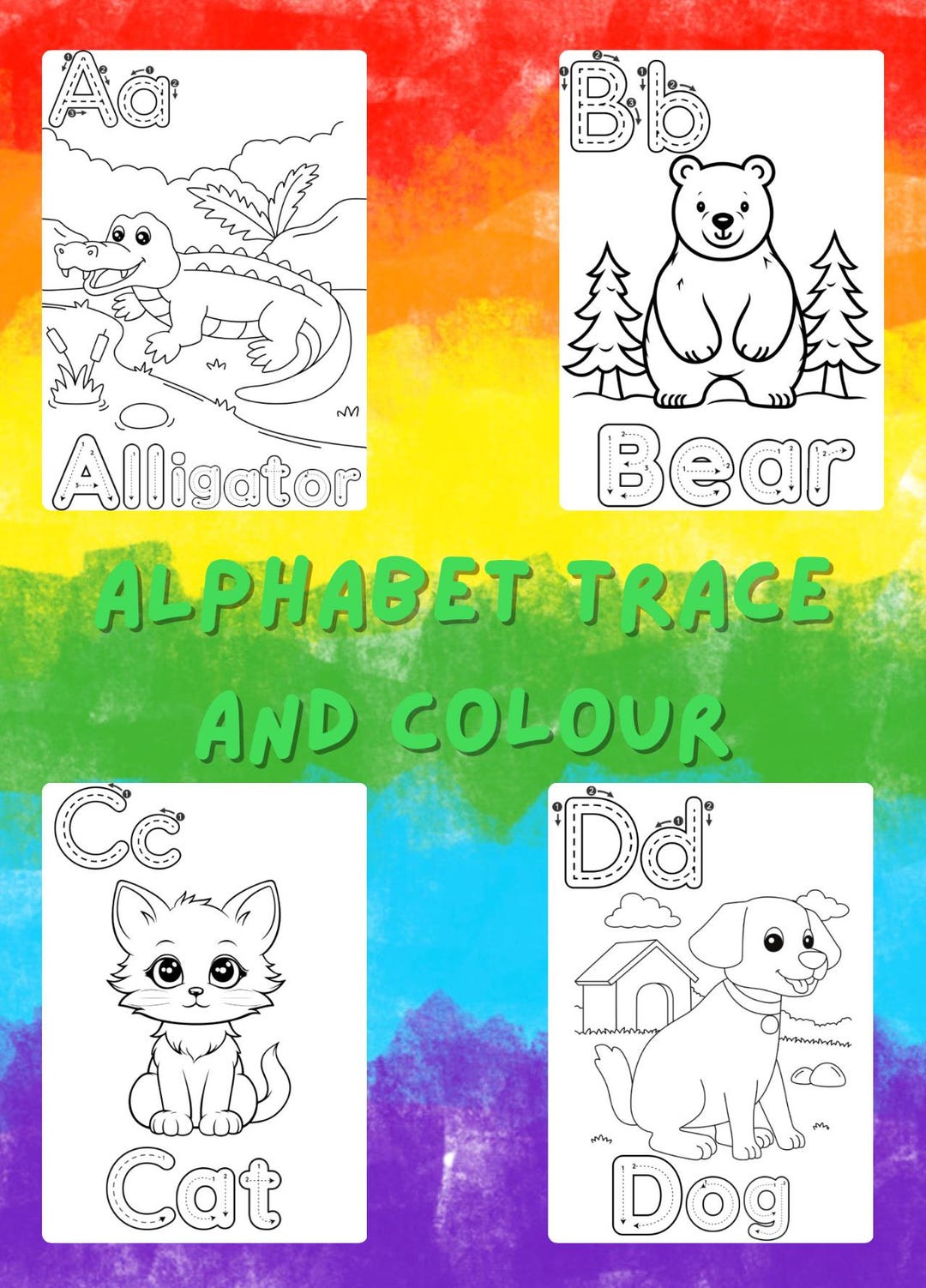 26 Printable Alphabet Trace and Colour Pages for Children, Toddler, Pre ...