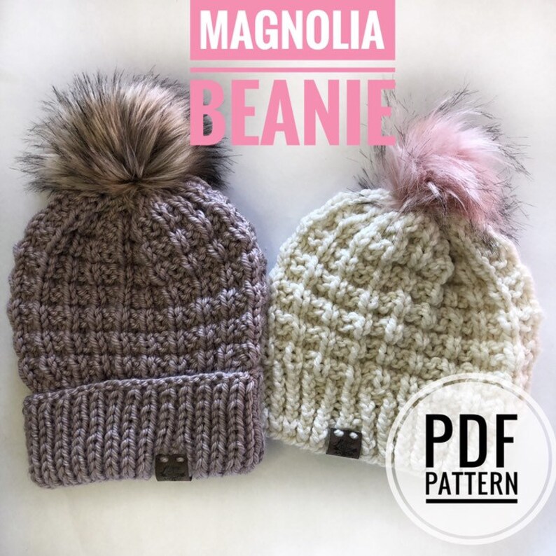 Magnolia Beanie Pdf Pattern, Knitting Pattern, Beanie Pattern, Beginner ...