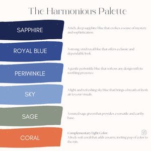 Deluxe Coastal Brand Palette Editable Canva Color Palette With Hex CMYK ...