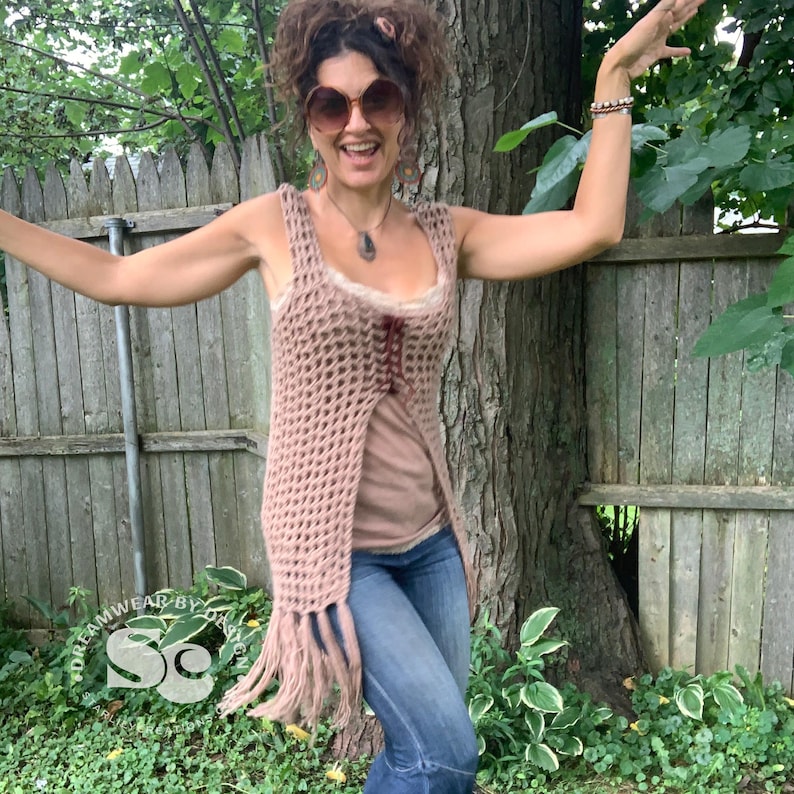Crochet Pattern: Funky Fringe Vest, PDF Download - Etsy